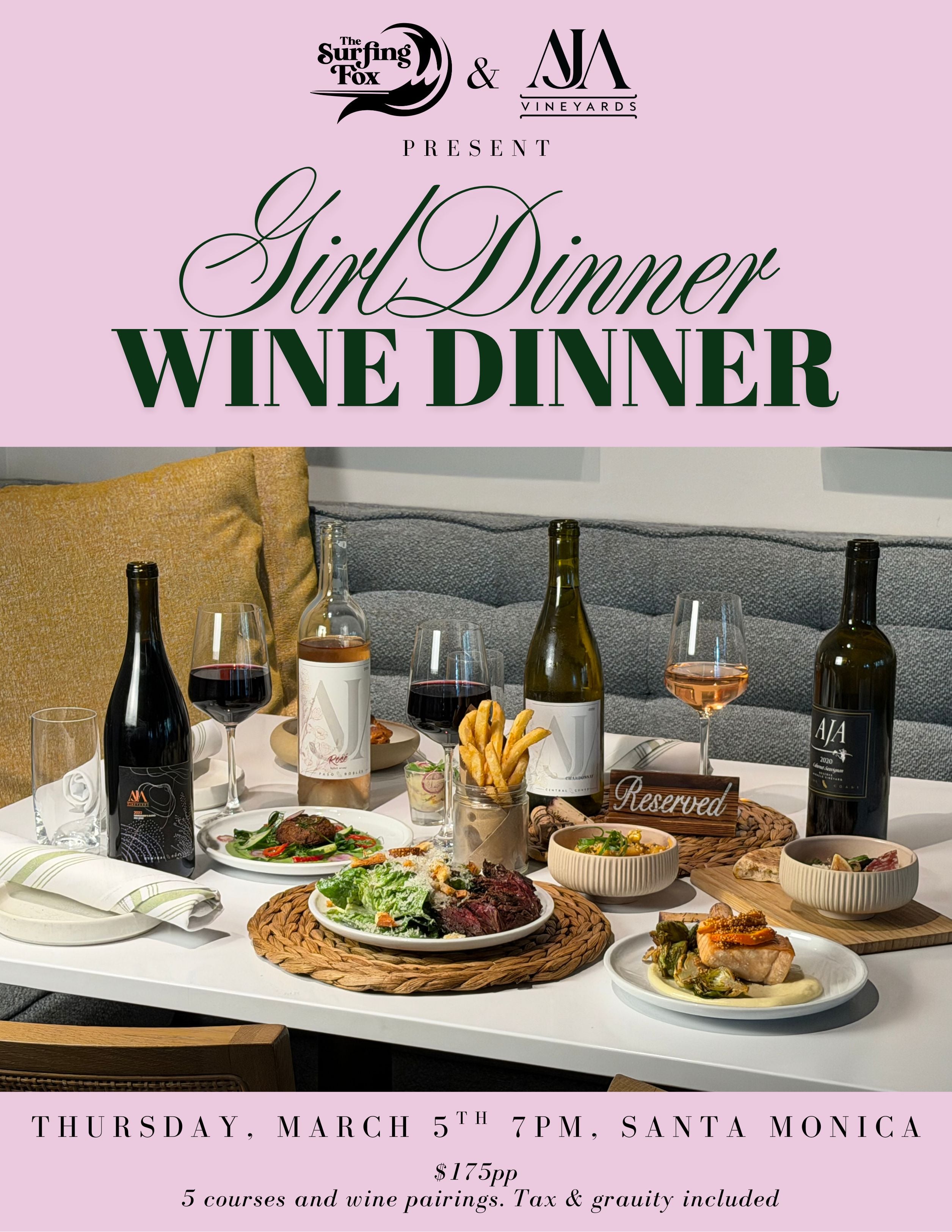 Girl Dinner with AJA Vineyards - The Pierside Hotel